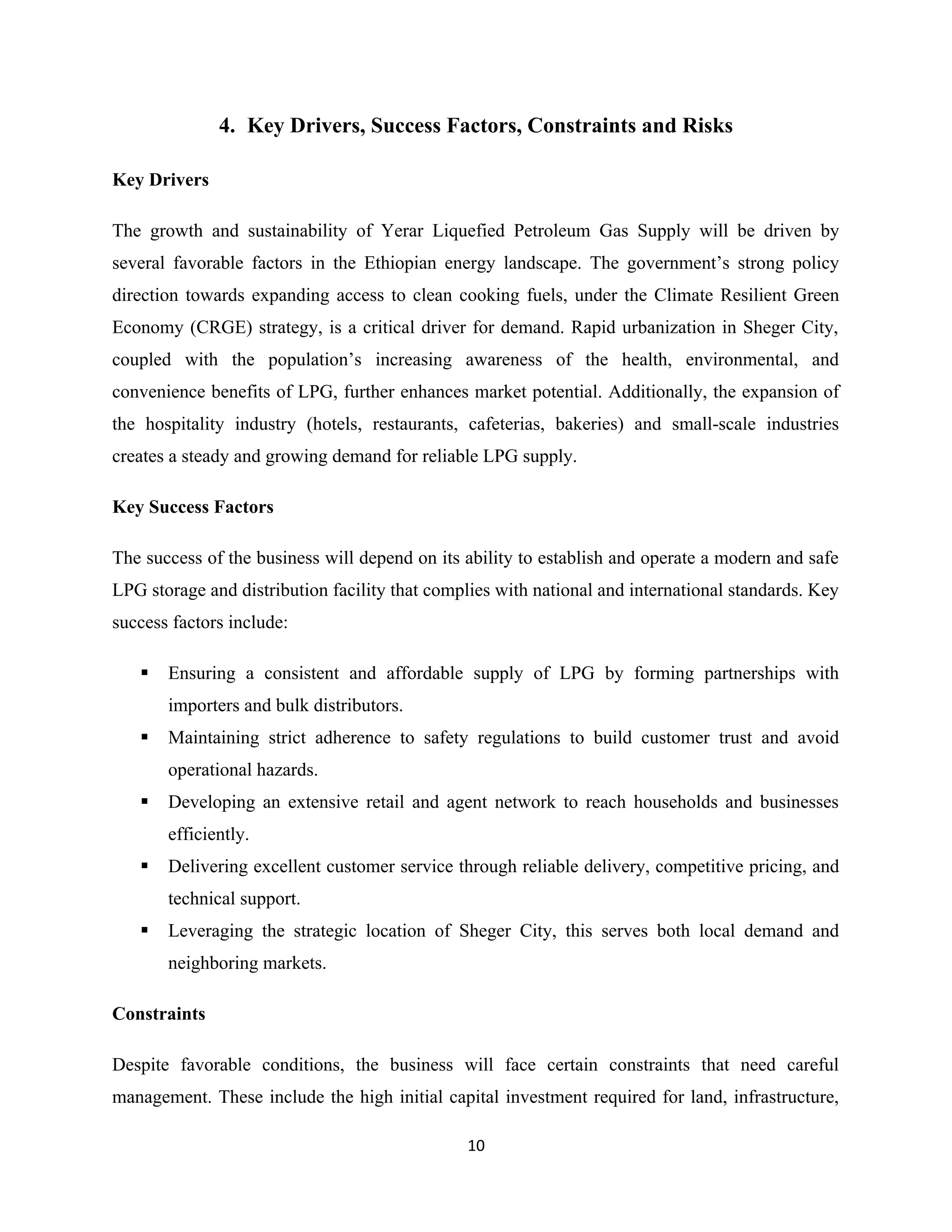 Project Proposal (Business Plan) for Liquified Petroleum Gas (LPG) in Sheger City, Oromia ...