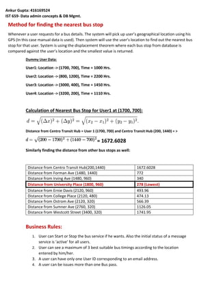 Database project design report of Centro bus transit system | PDF