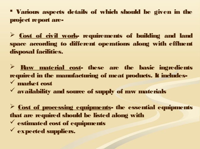 Project proposal designing for dairy and meat processing plant by Geeta ...