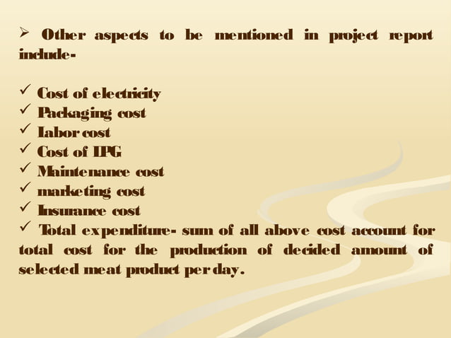 Project proposal designing for dairy and meat processing plant by Geeta ...