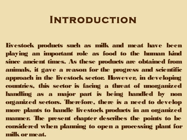 Project proposal designing for dairy and meat processing plant by Geeta ...