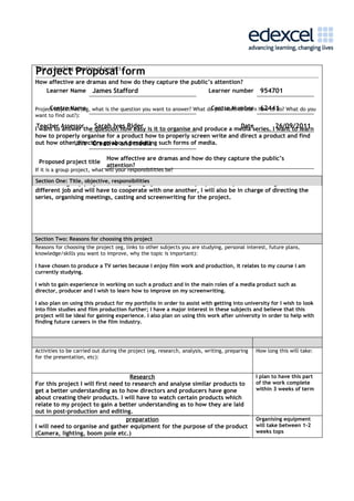 Project proposal form | PDF