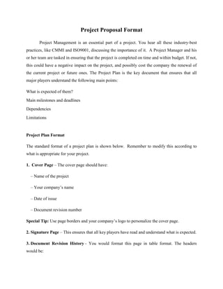 Project proposal format | DOCX