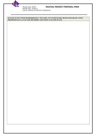 Project proposal form new | DOC | Education