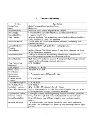 Project Proposal Fruit Nursery Farm in Bahir Dar Town, Amhara Regional ...