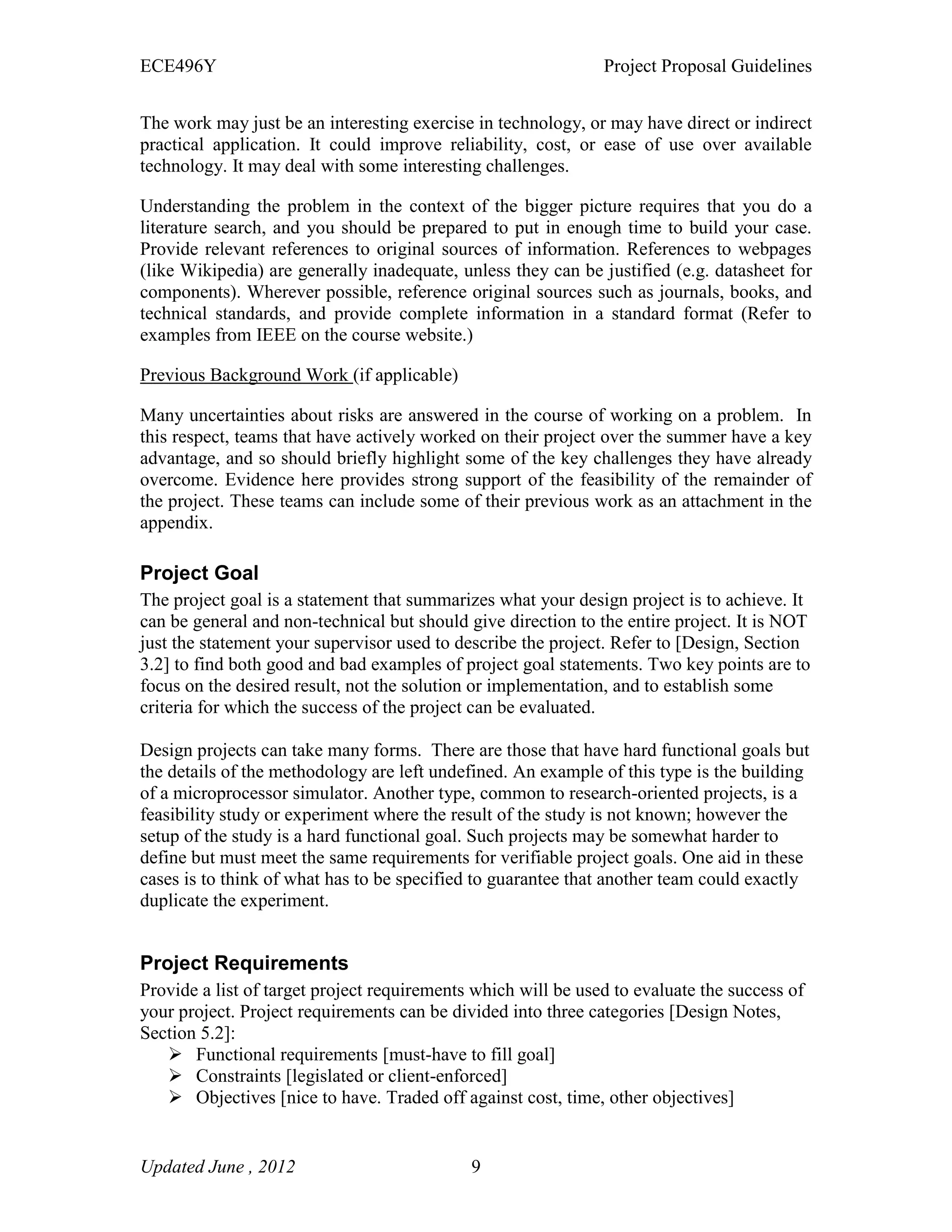 Project proposalguidelines | PDF