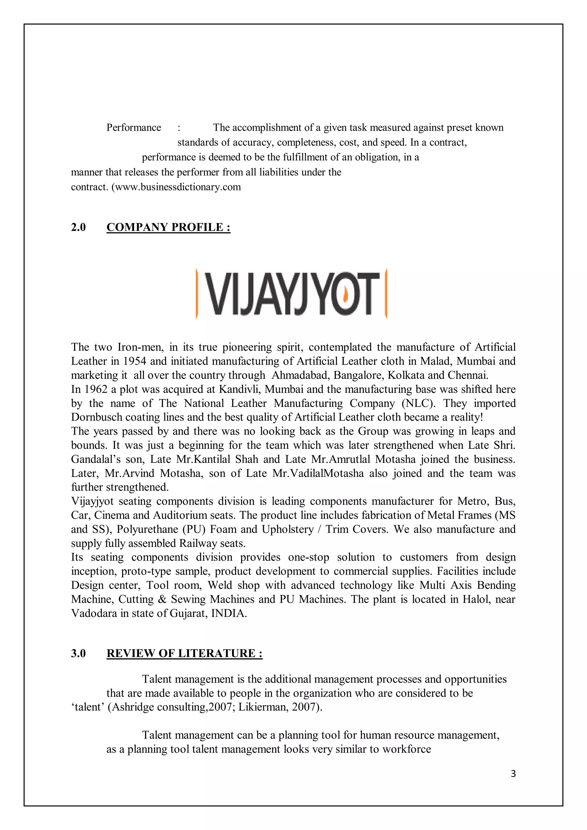 Research Proposal on Talent Management | PDF