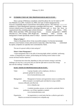 Research Proposal on Talent Management | PDF