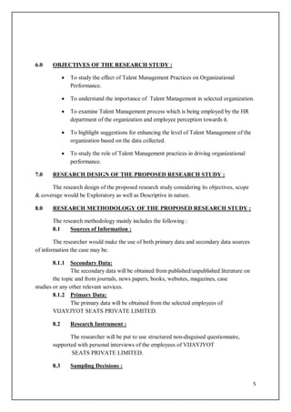 Research Proposal on Talent Management | PDF