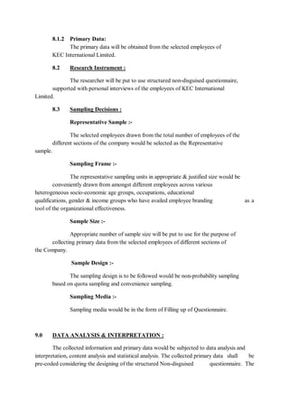 Research Proposal on Employee Branding | PDF