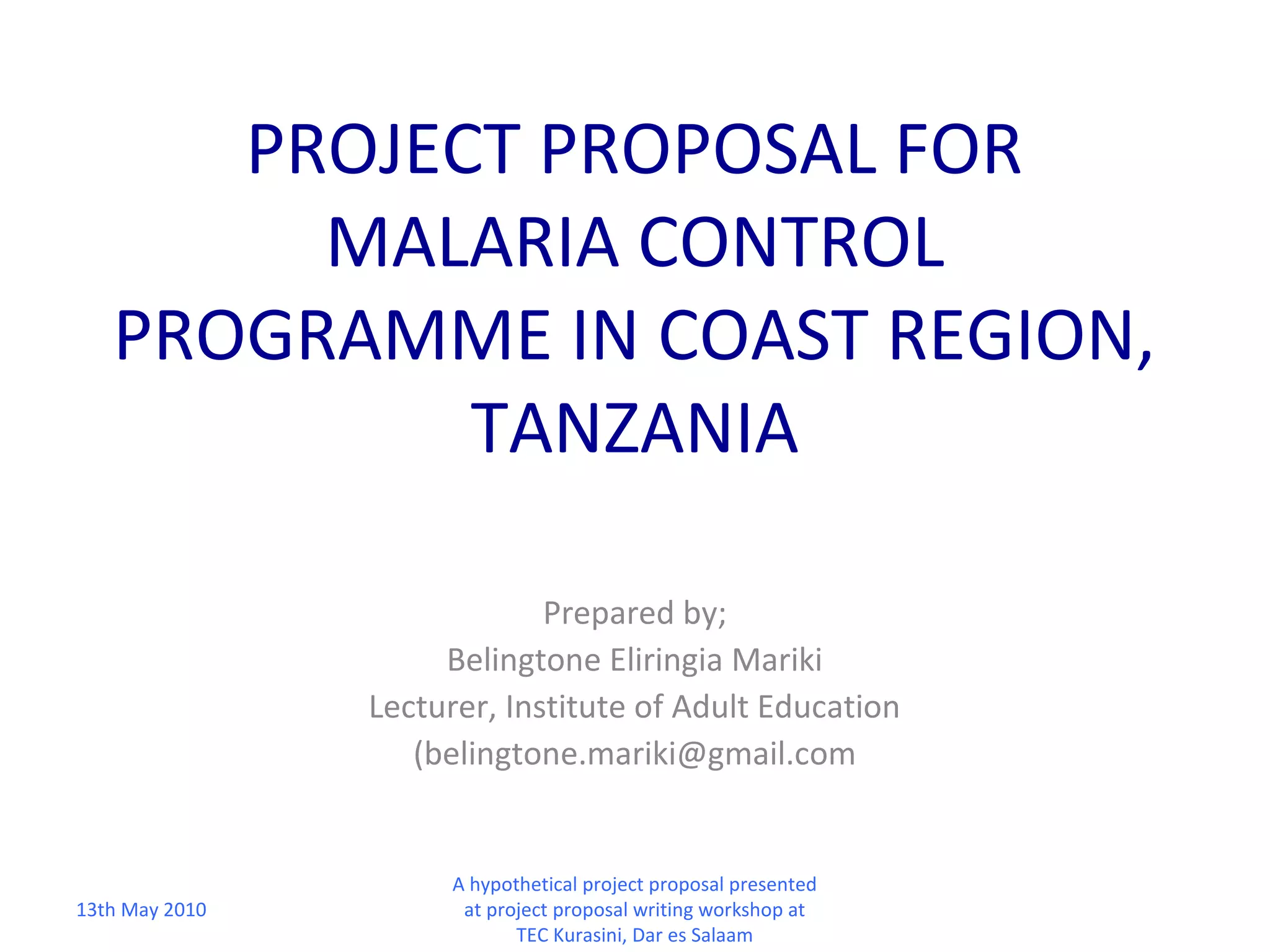 Sample of a Community Development project proposal writing | PPT