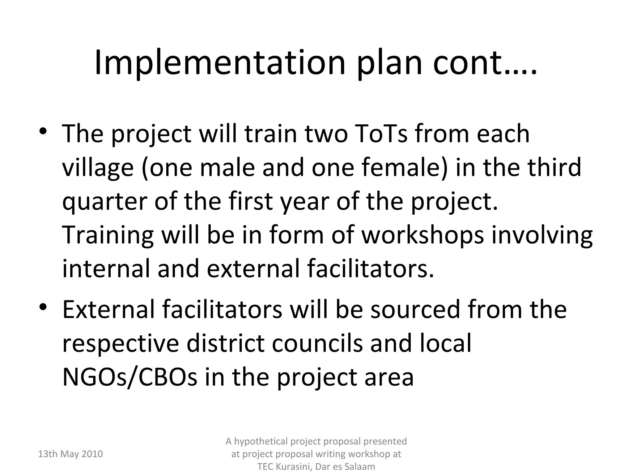 Sample of a Community Development project proposal writing | PPT