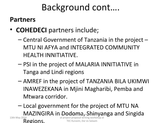 Sample of a Community Development project proposal writing | PPT