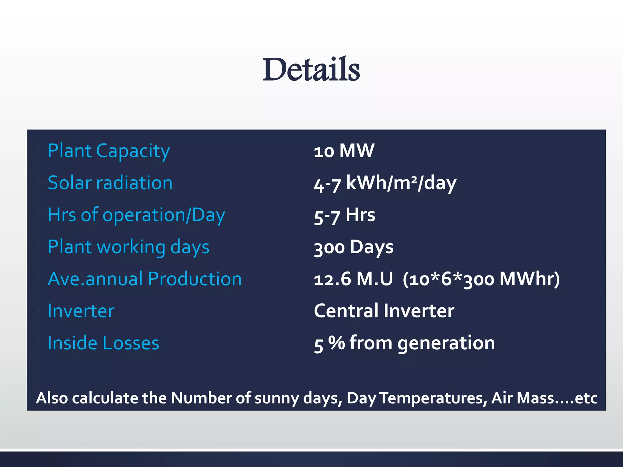 Project Proposal on 10 MW Solar PV Power Plant | PPTX