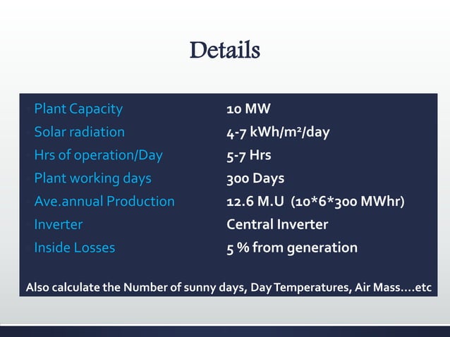 Project Proposal on 10 MW Solar PV Power Plant | PPTX