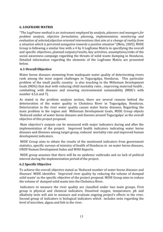 Project Proposal On Improving River Water Quality In Tegucigalpa ...