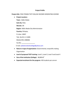 Project proposal on income generating 1 | DOCX