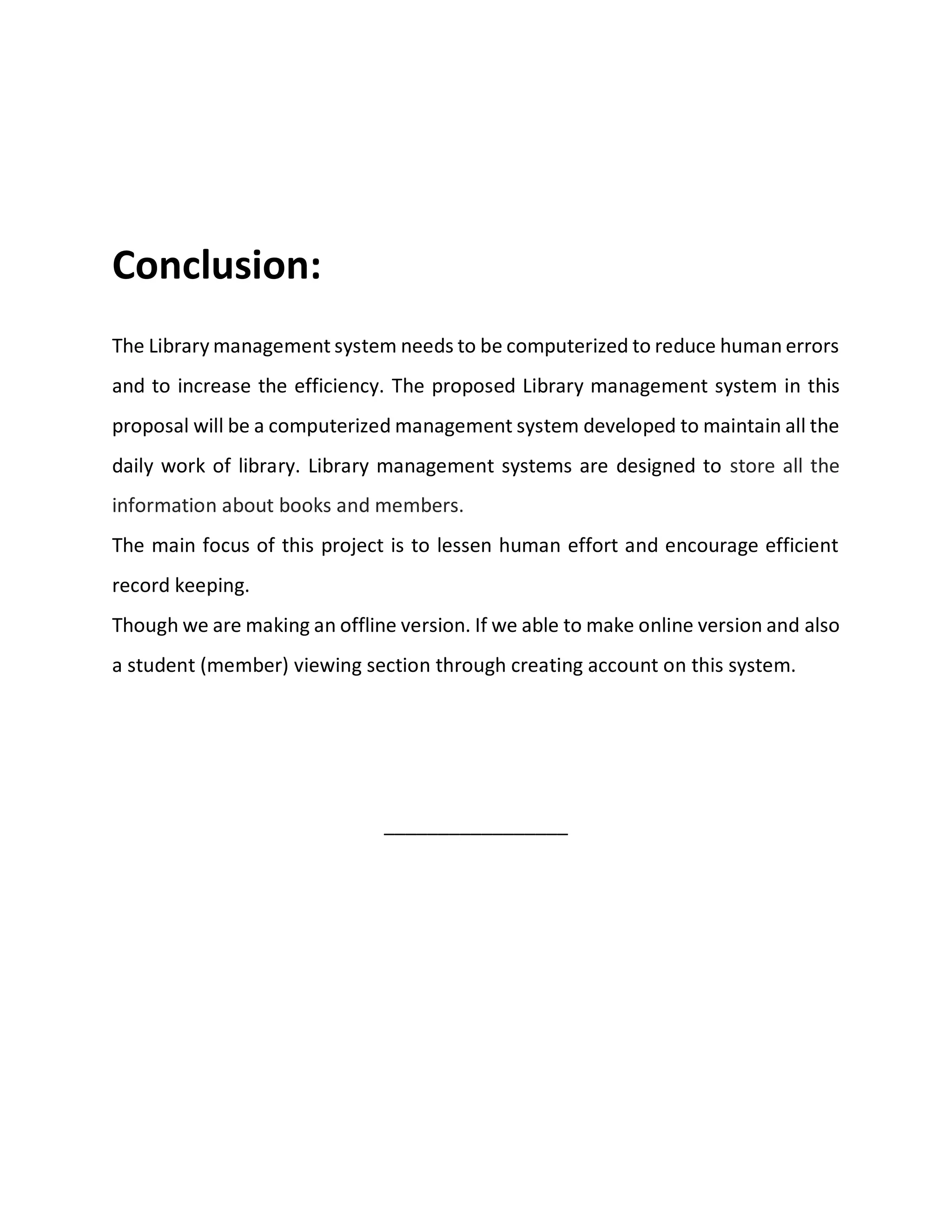 Project proposal of Library Management System. | PDF