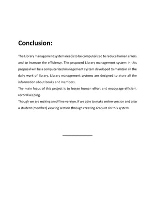 Project proposal of Library Management System. | PDF