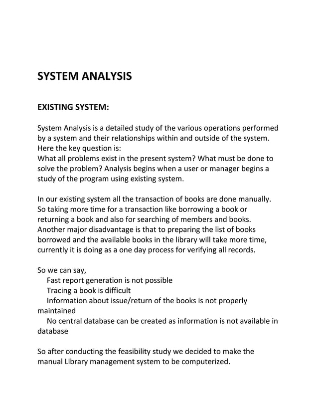 Project proposal of Library Management System. | PDF | Operating Systems | Computer Software and ...