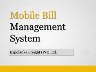 Mobile Bill Management System - Project Proposal | PPTX