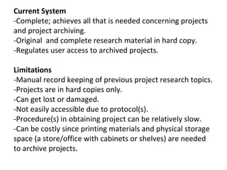 PROPOSAL FOR A STUDENT REPOSITORY PROJECT | PPT