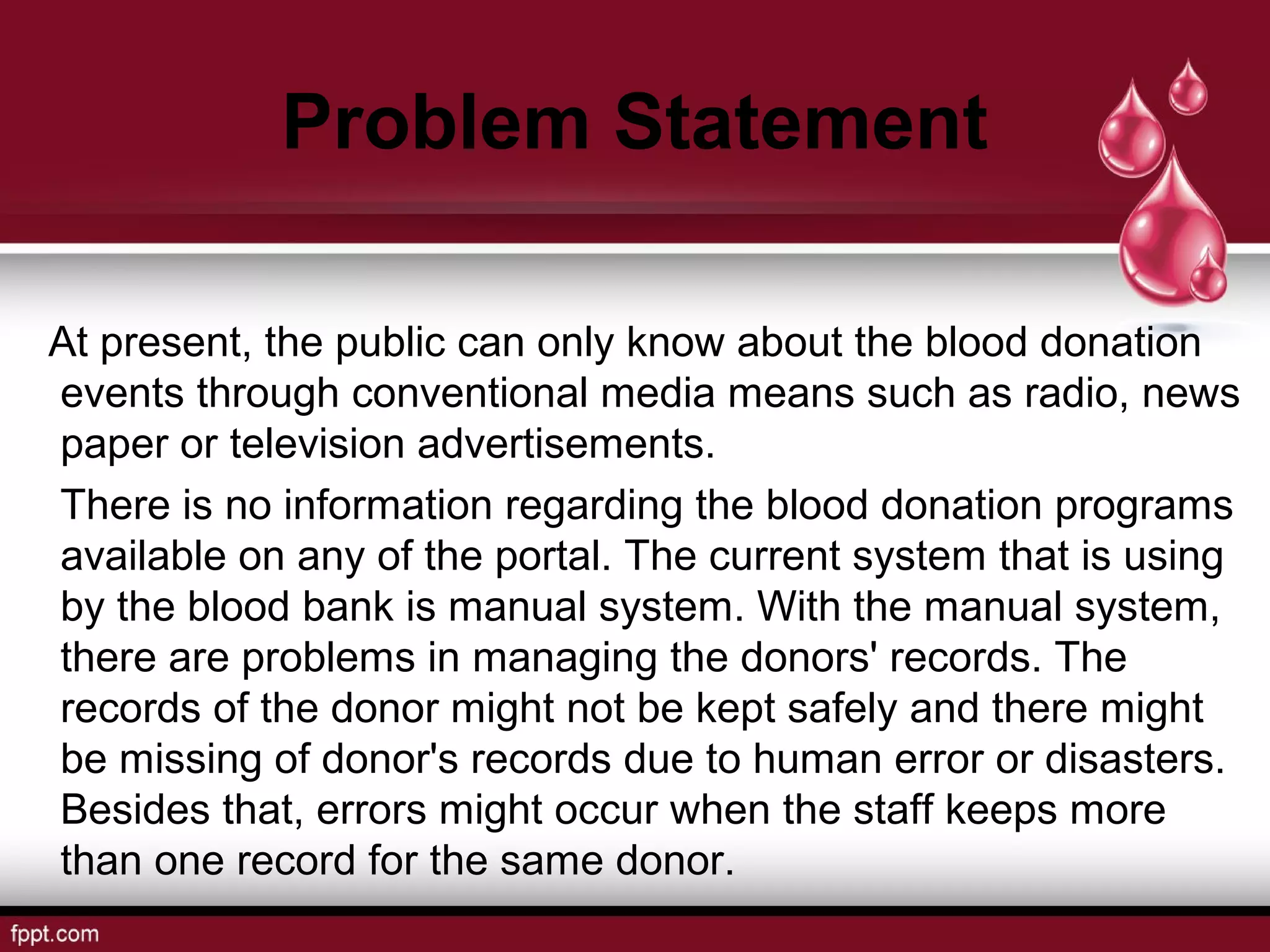 presentation on bloodbank management system in c | PPT