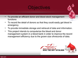 presentation on bloodbank management system in c | PPT
