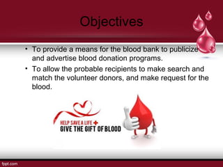 Project proposal presentation(blood bank management system) | PPT