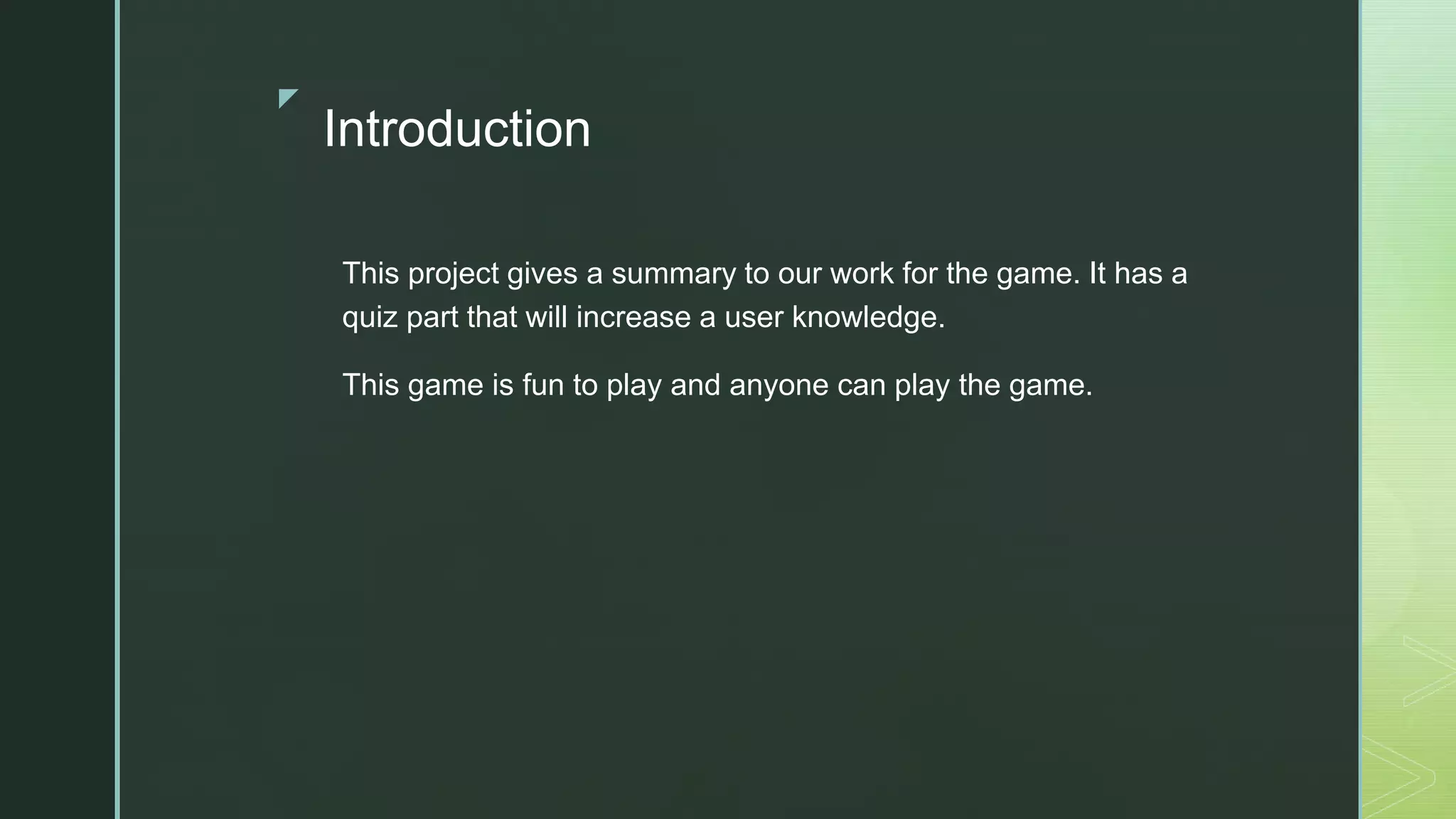 Project proposal presentation(Quiz game) | PPTX