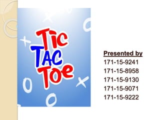 Project proposal presentation(tic tac-toe-game) | PPTX