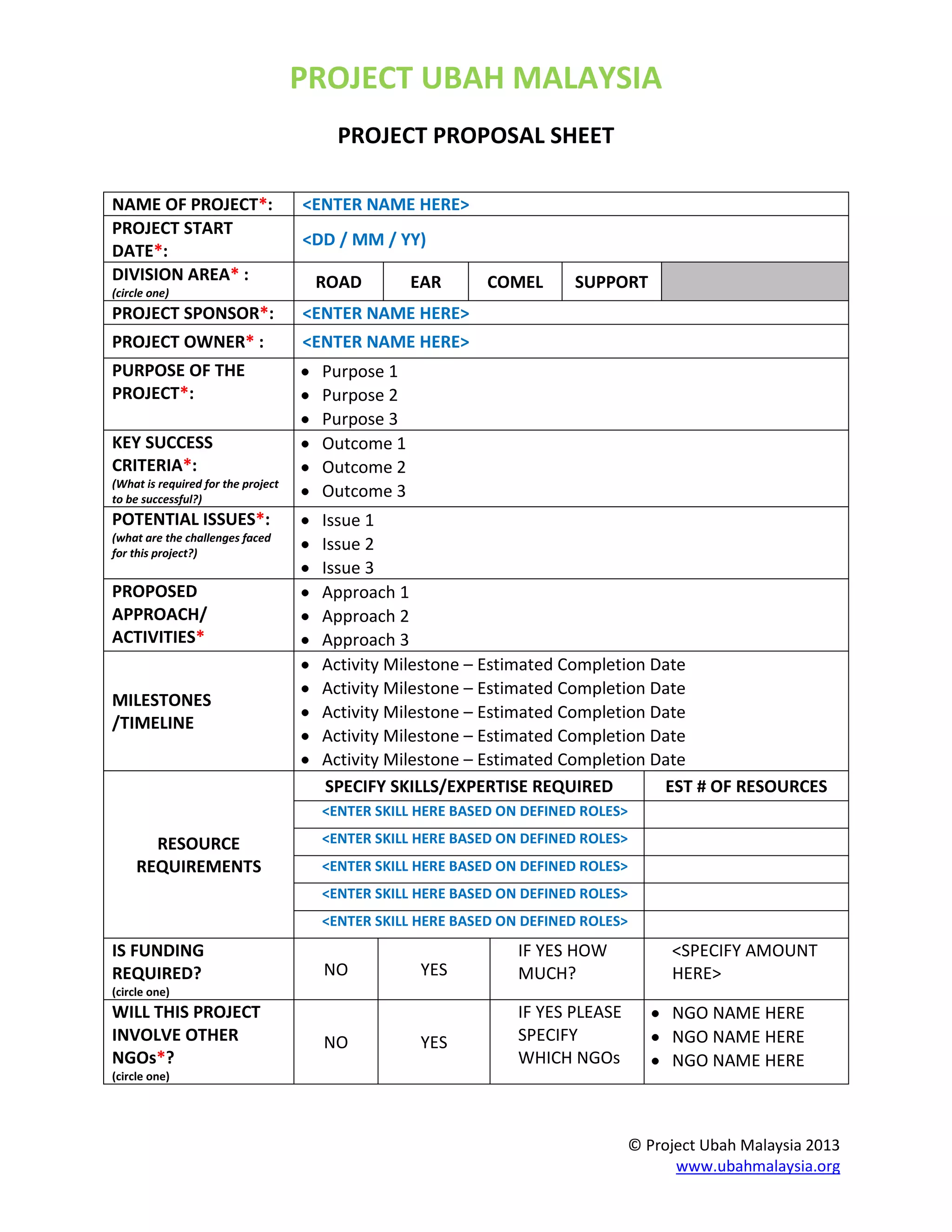 Project Proposal Sheet | DOCX | Politics