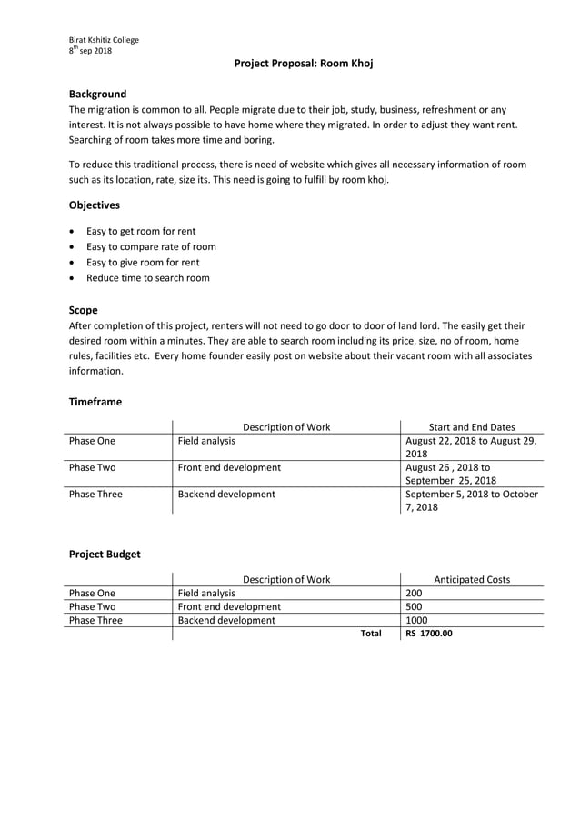 Project proposal template | PDF