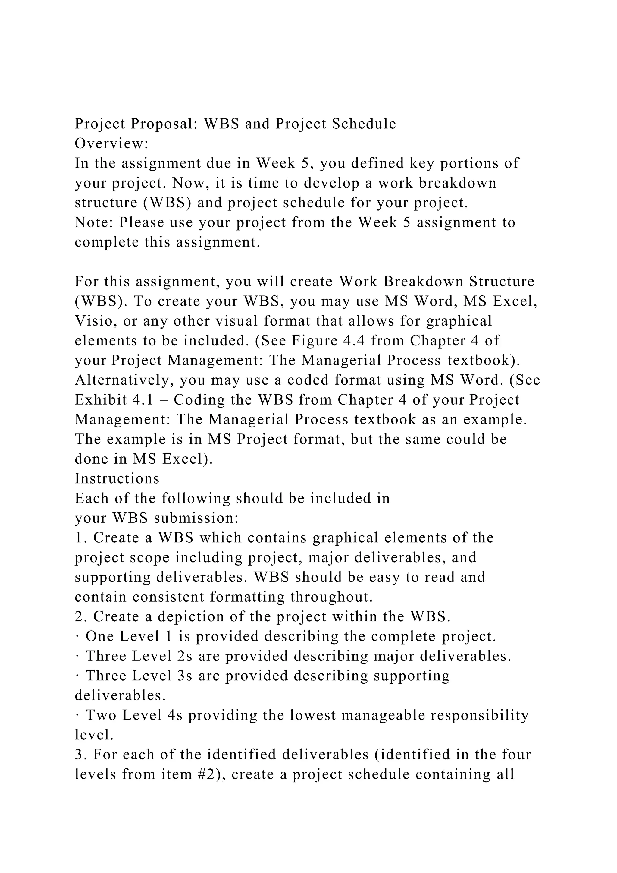 Project Proposal WBS and Project ScheduleOverviewIn the assi.docx