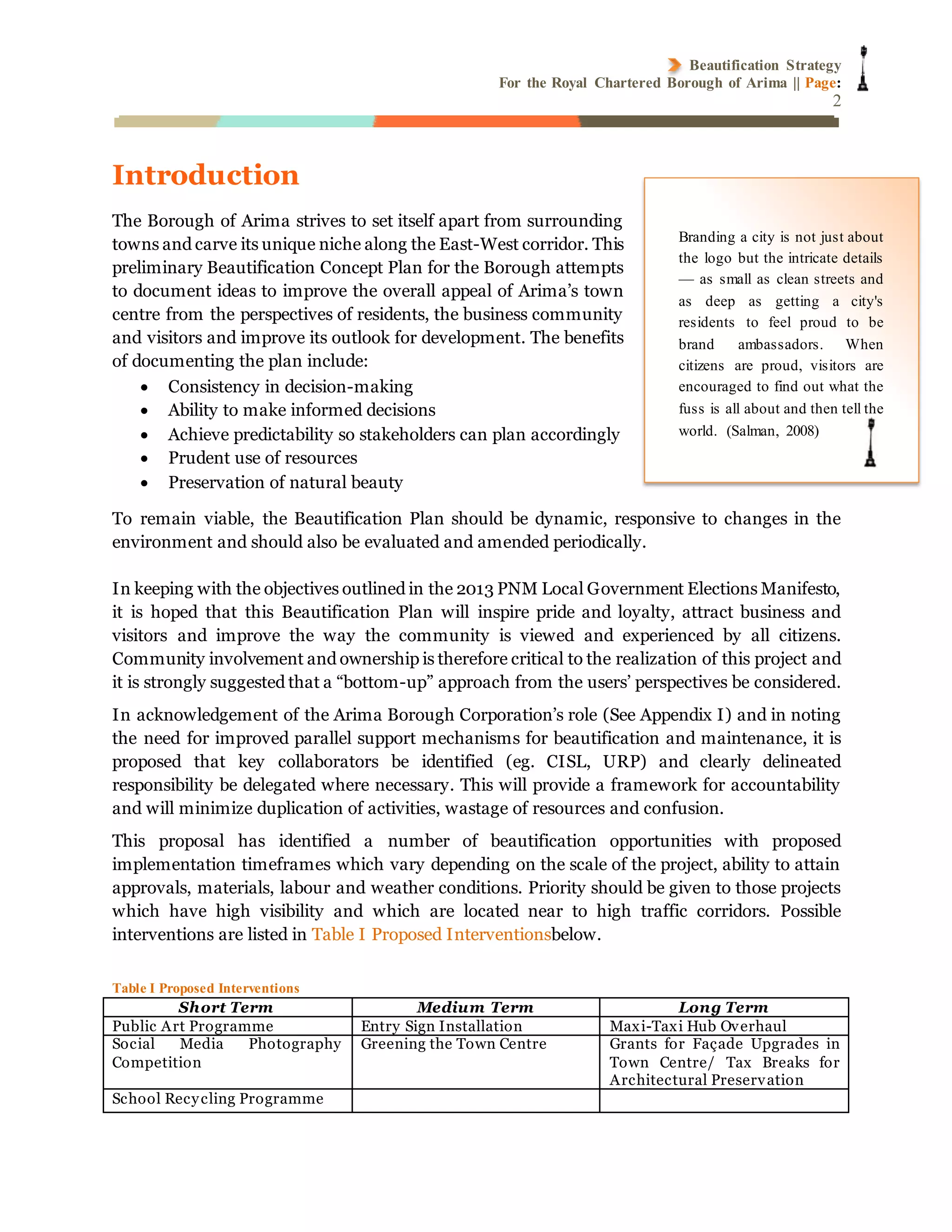 Arima Beautification Project | DOCX