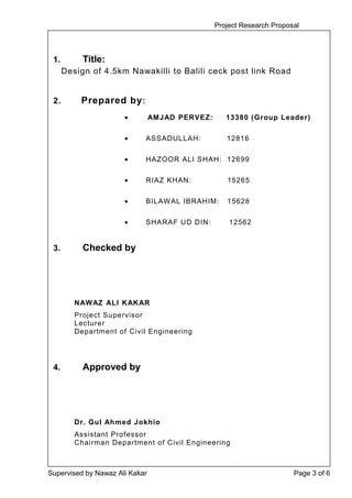 Project Research Proposal Design of 4.5km road | DOC