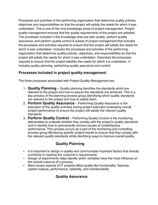 Project quality management | DOCX