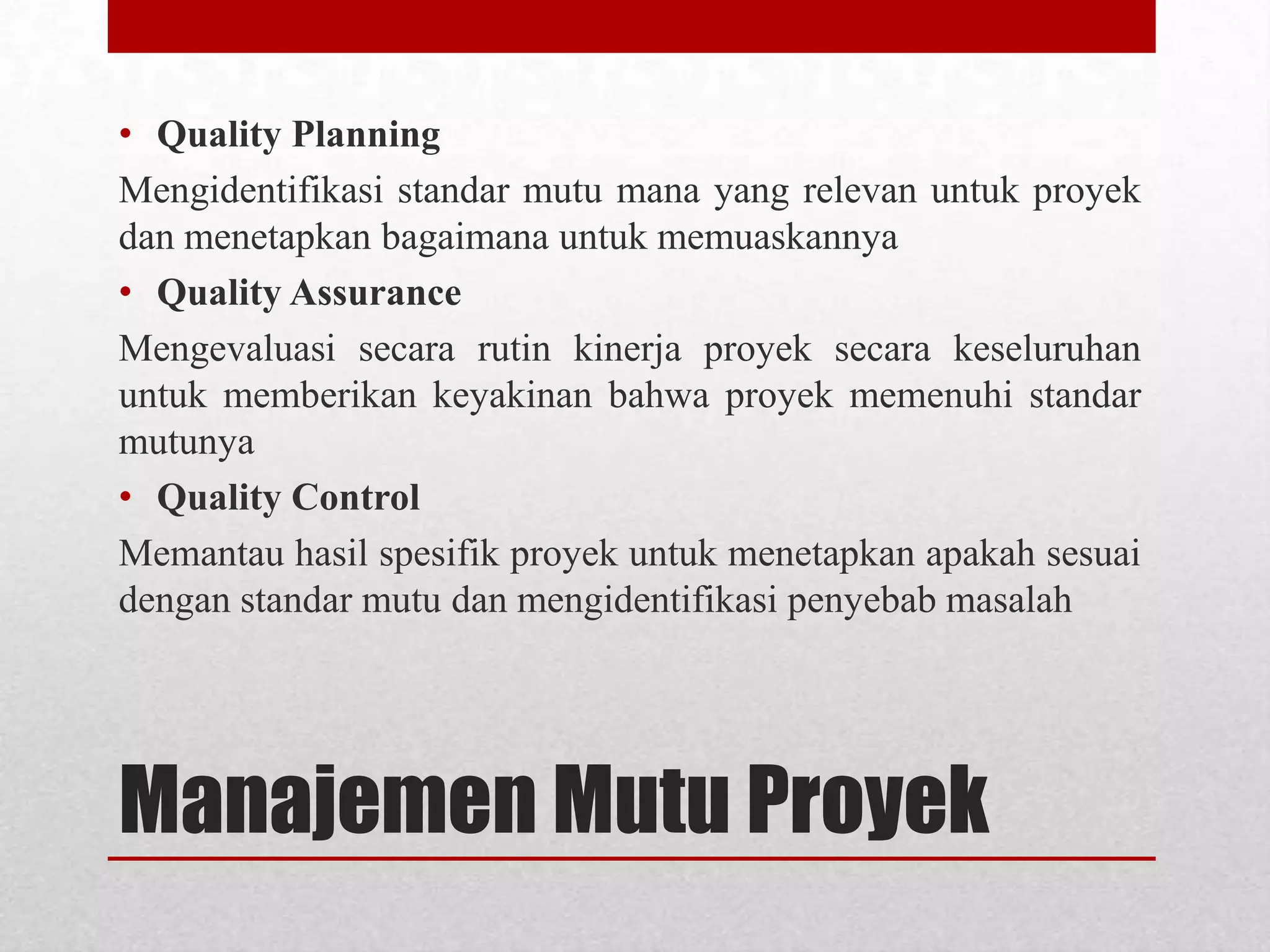Project quality management | PPTX