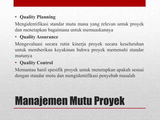 Project quality management | PPTX