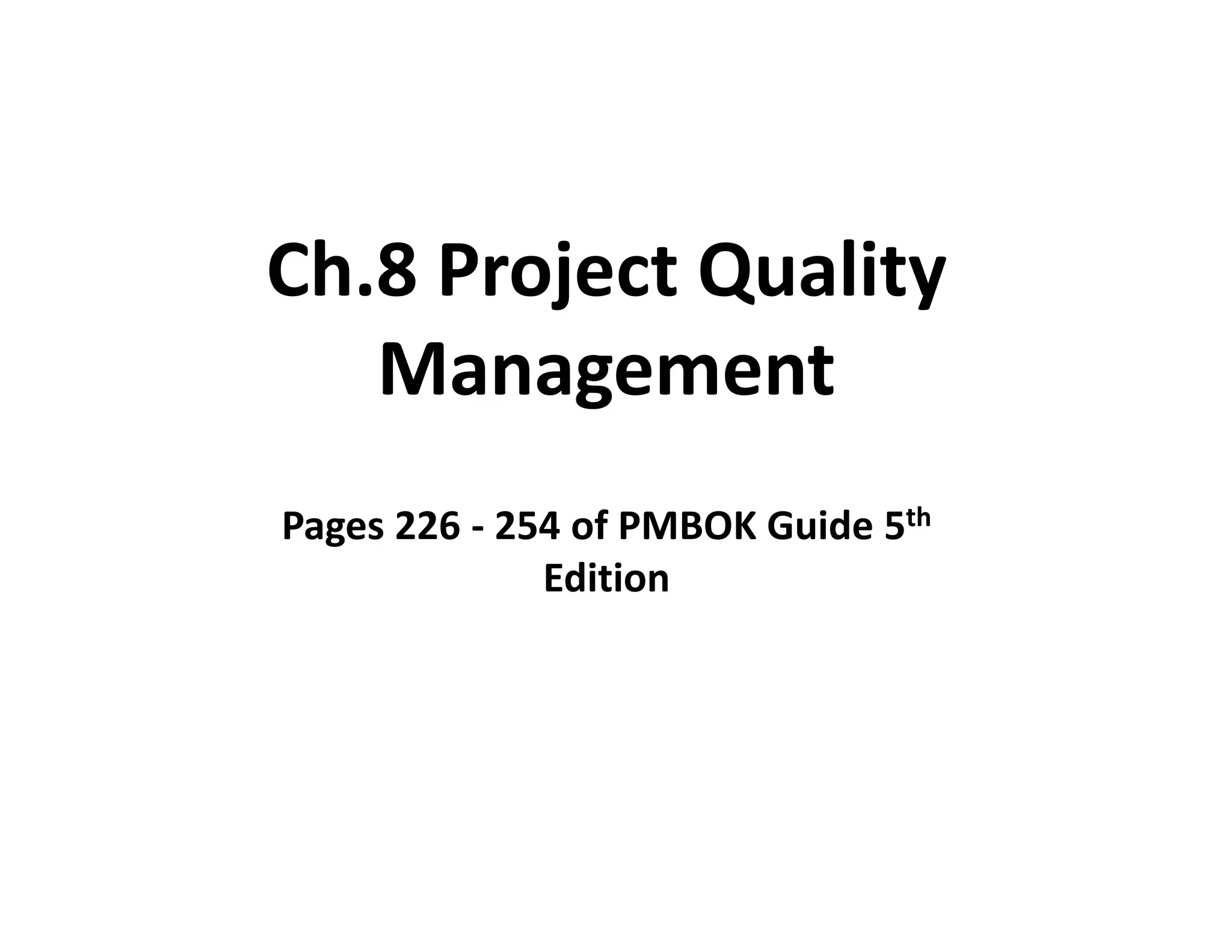 Project quality management | PDF