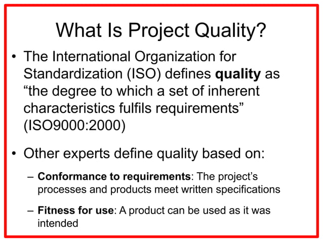 Project Quality management | PPT