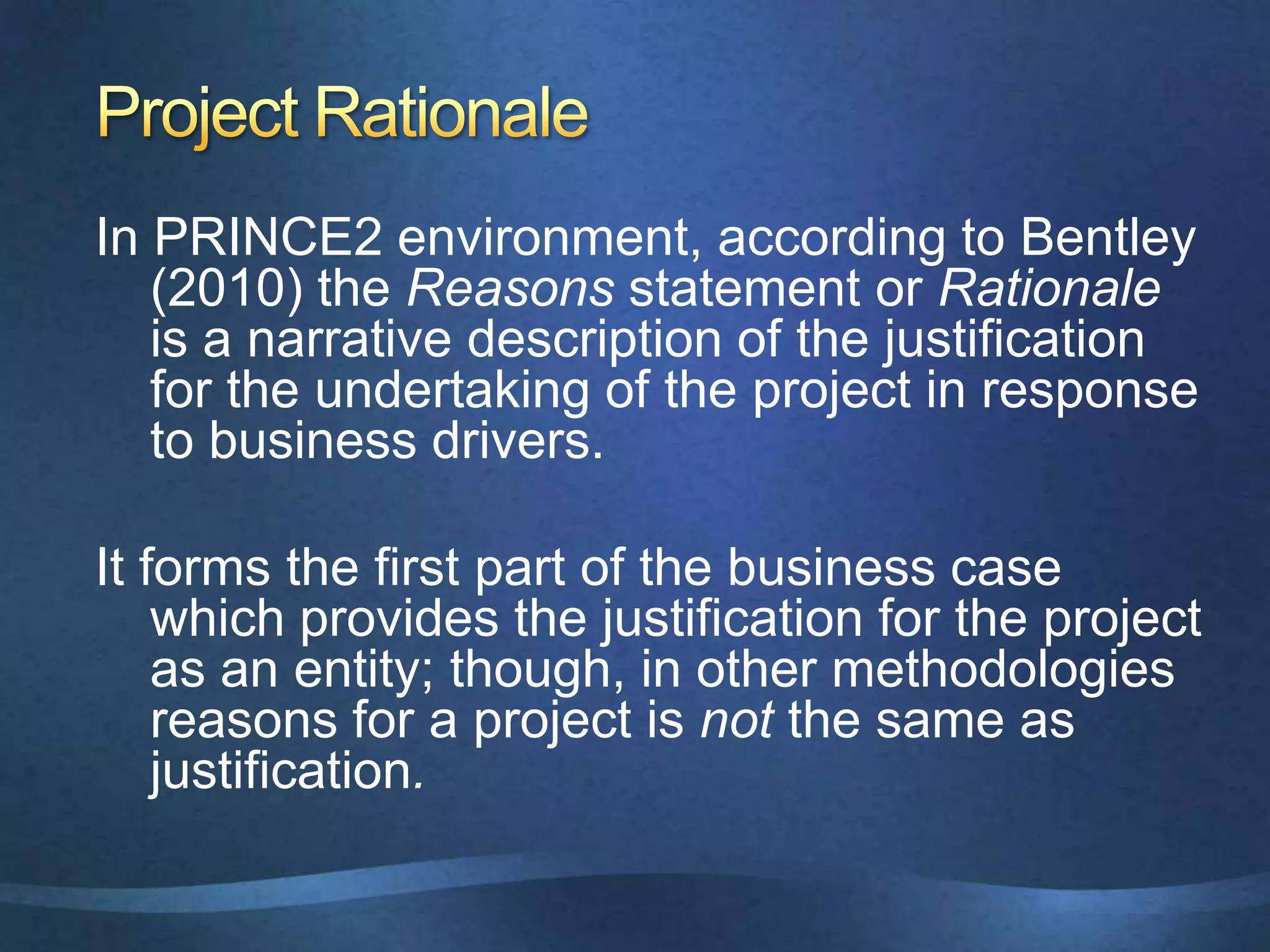 Project rationale | PPTX