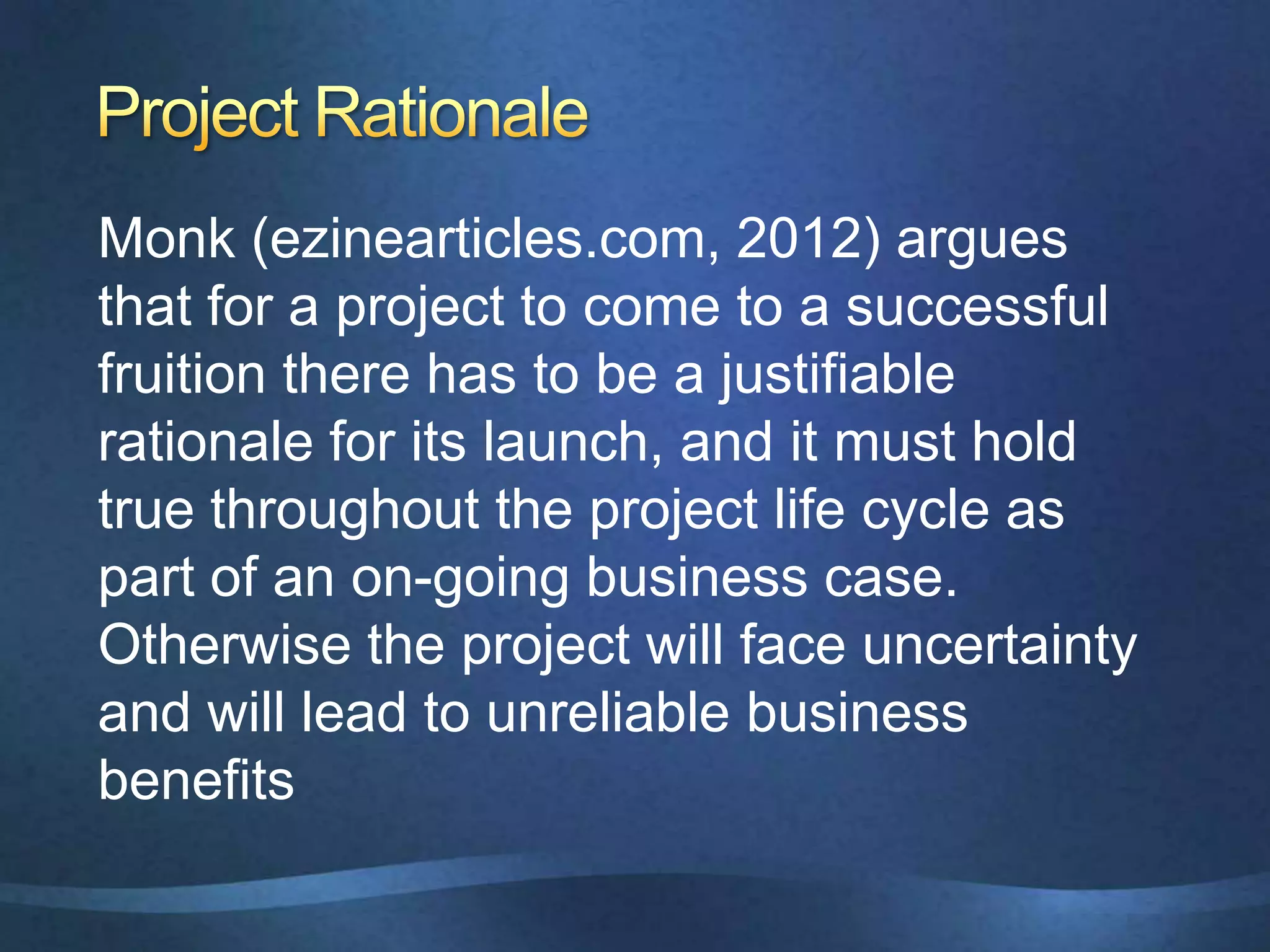 Project rationale | PPTX