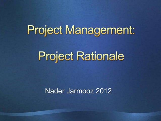Project rationale | PPTX