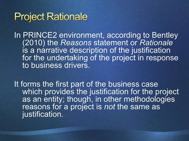 Project rationale | PPTX