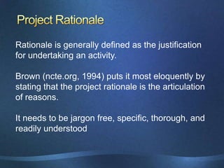 Project rationale | PPTX