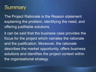 Project rationale | PPTX