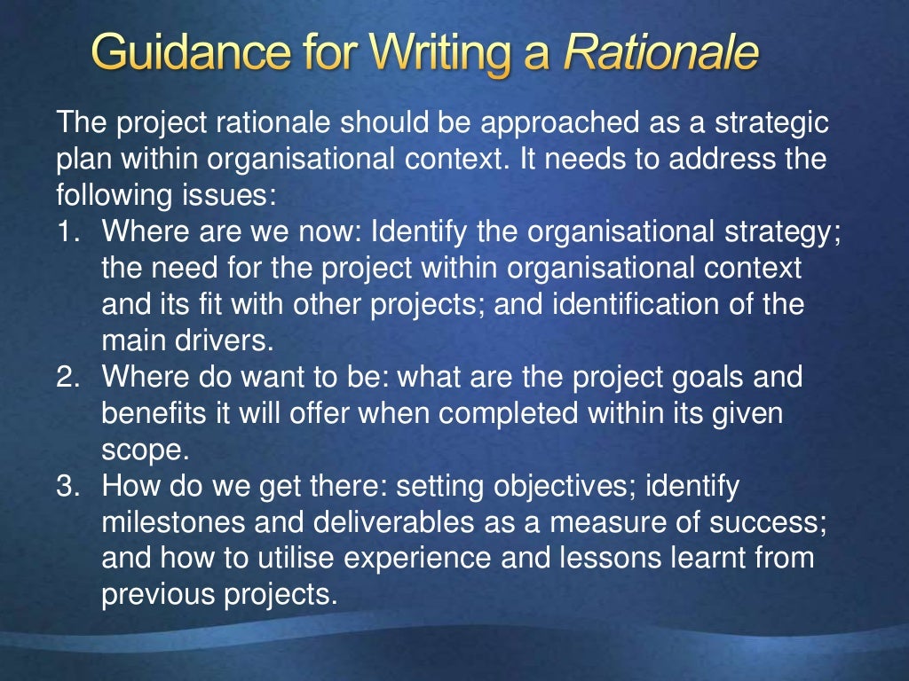 Project Rationale Project Rationale