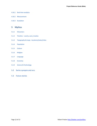 Transmedia Project Reference Guide (bible) | PDF