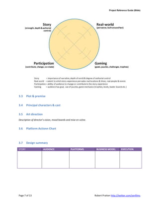 Transmedia Project Reference Guide (bible) | DOCX